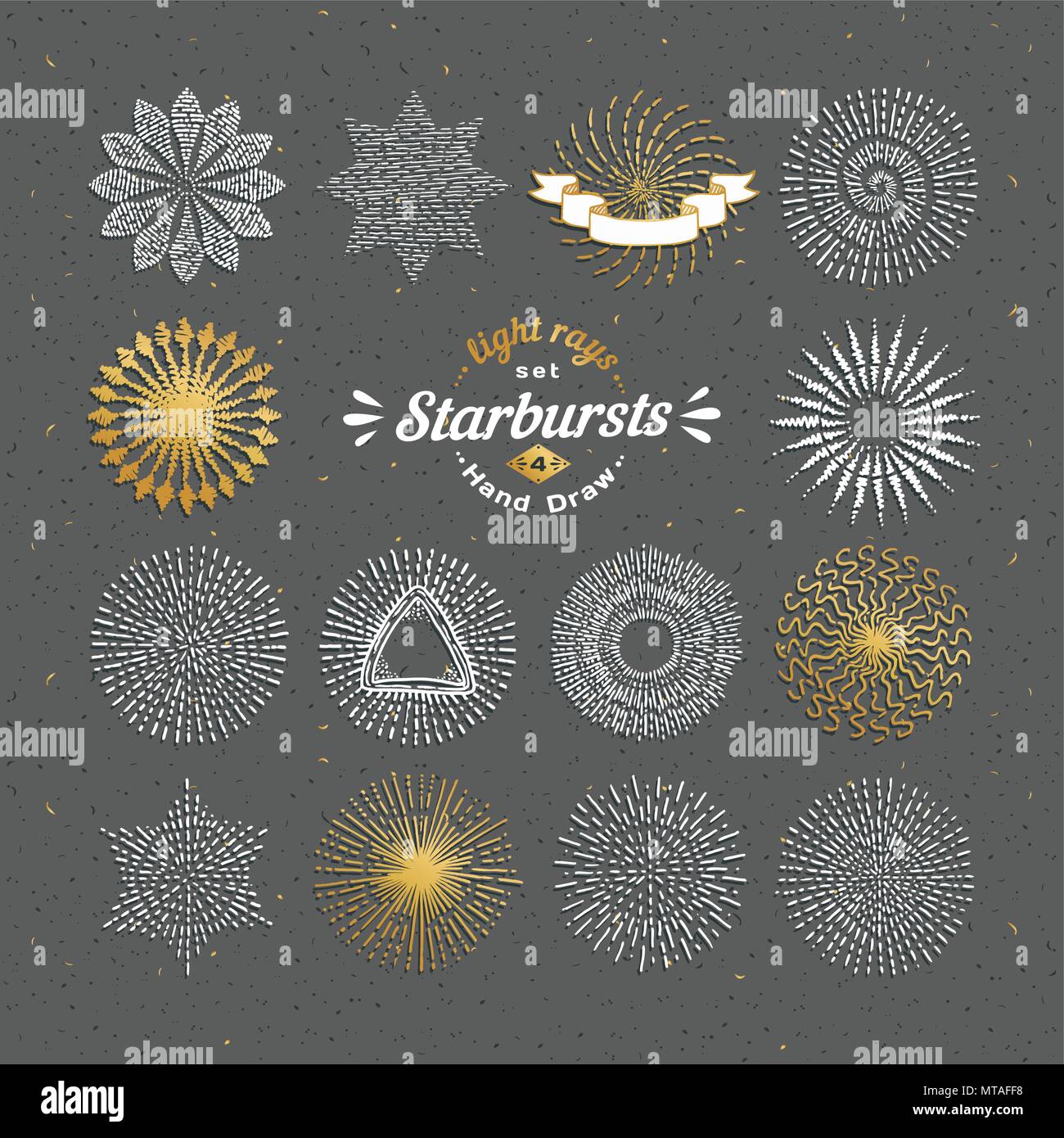 Set of vector starbursts. Vintage design elements. Retro style line art ...