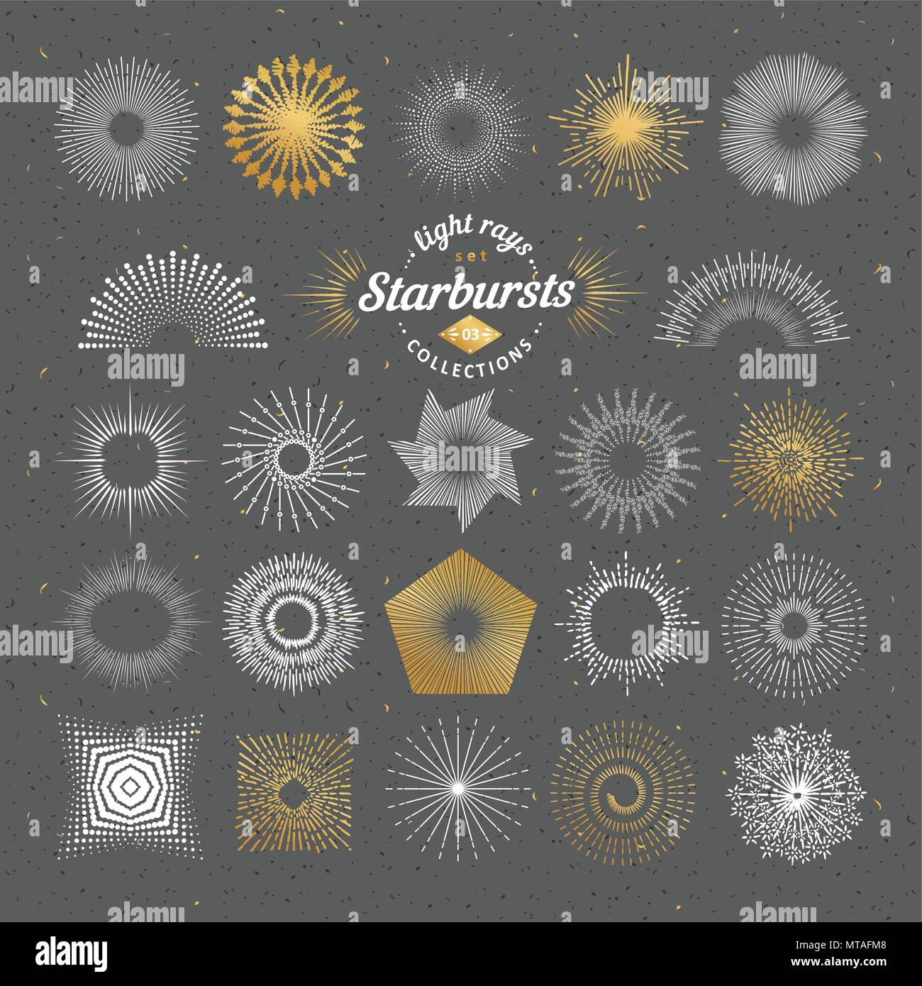 Set of vector starbursts. Vintage design elements. Retro style line art ...