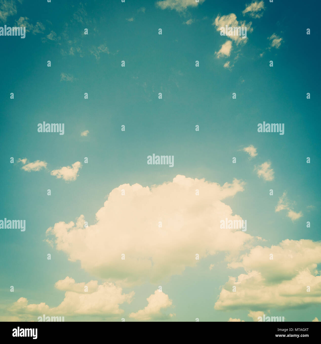 white clouds and blue sky vintage effect Stock Photo - Alamy