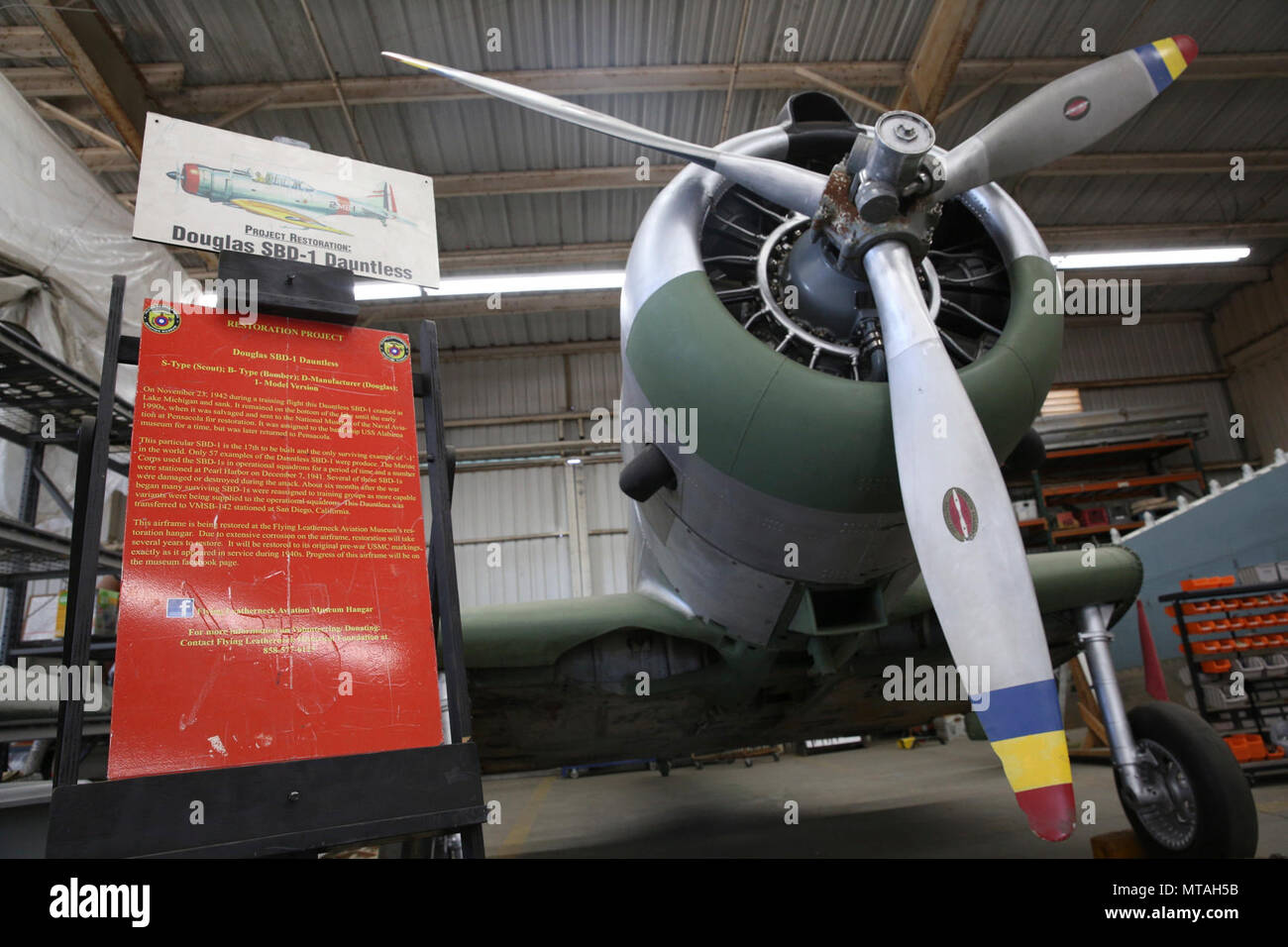 The Douglas SBD-1 Dauntless, which is currently being restored by ...
