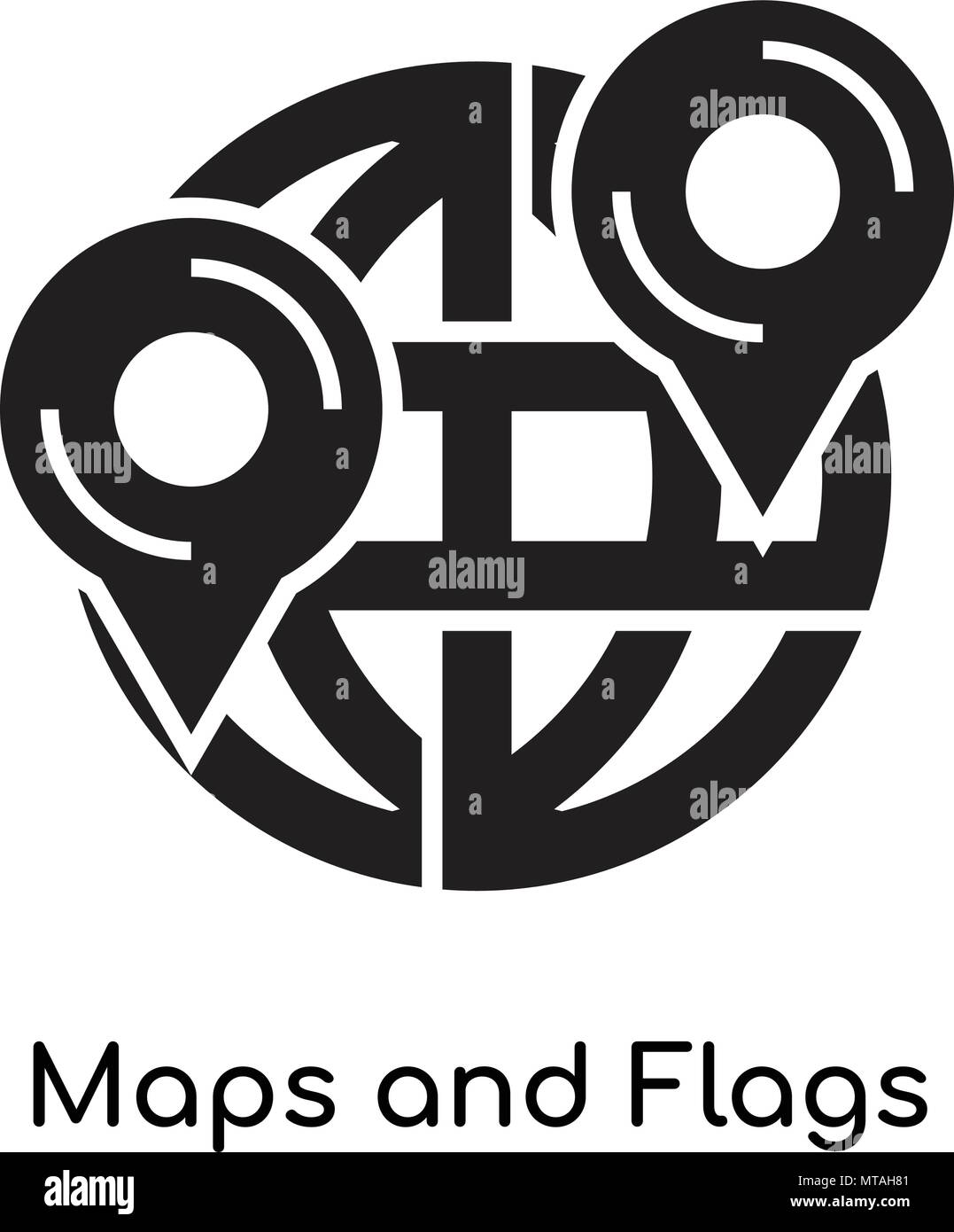 Maps and Flags icon isolated on white background for your web and ...