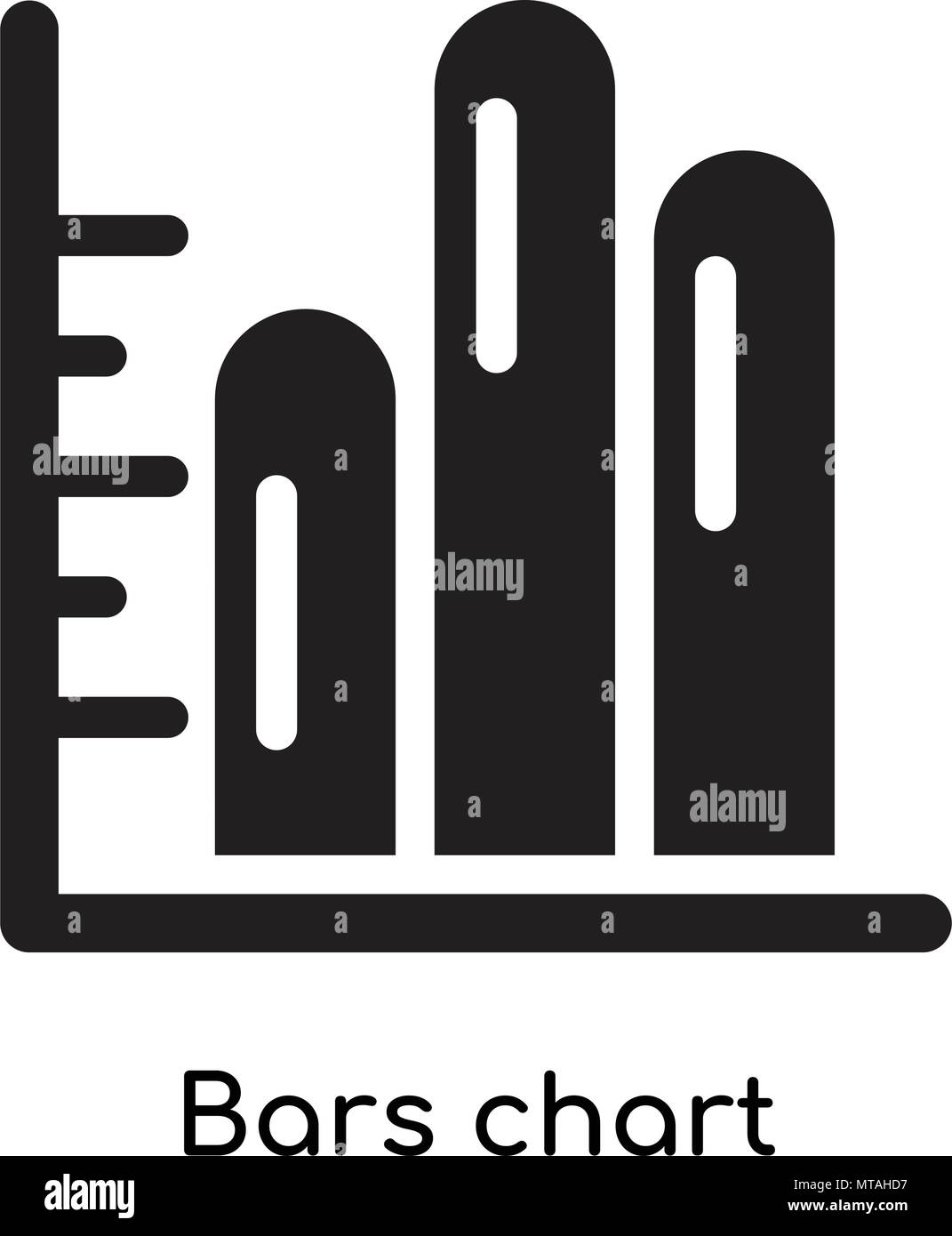 Bars chart icon isolated on white background for your web and mobile ...