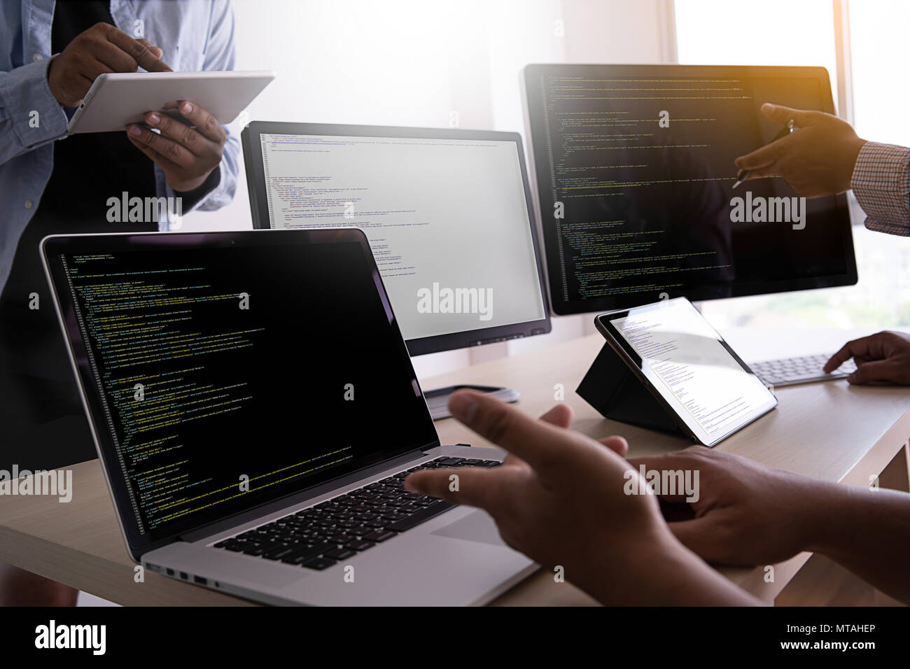 Programmer designing developing software hi-res stock photography and ...