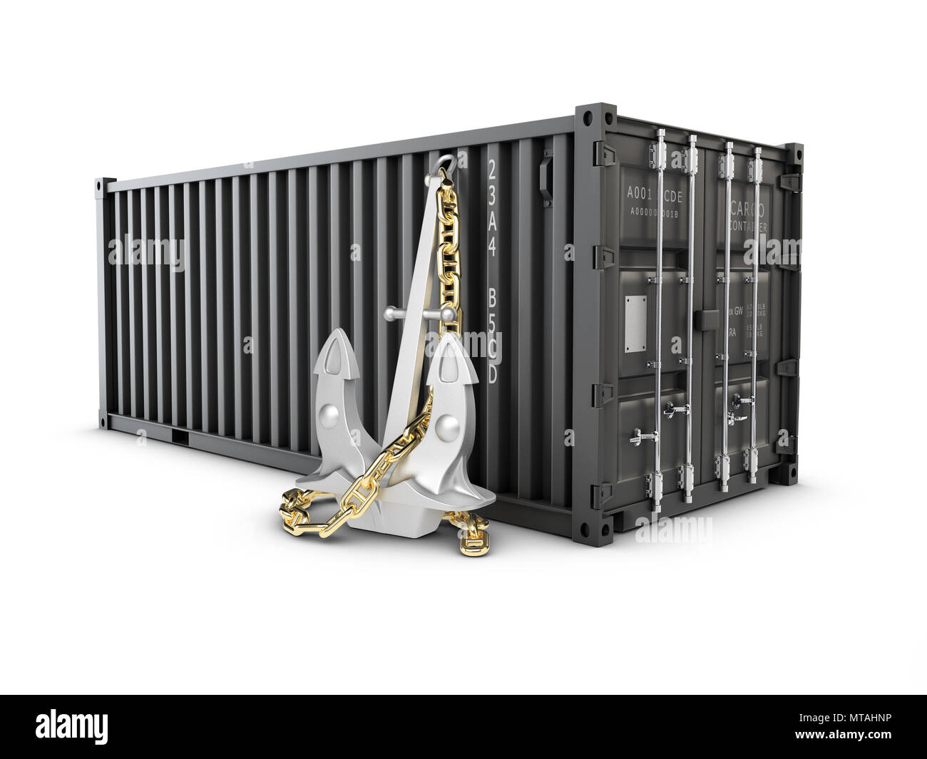 3d Illustration of cargo container or shipping container for logistics ...