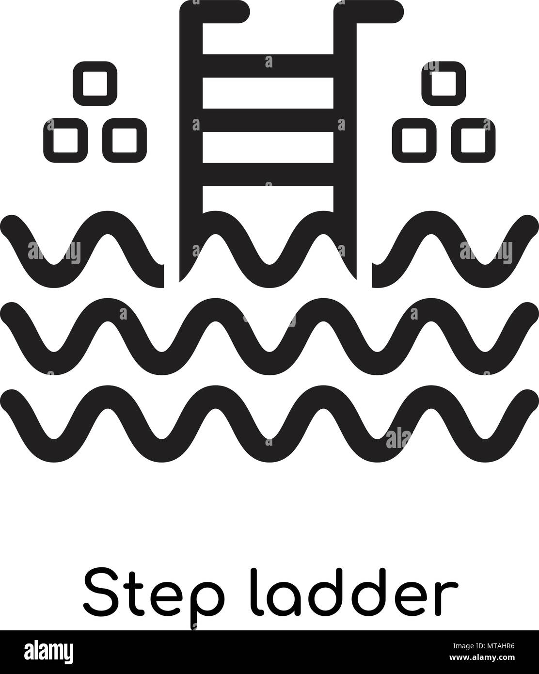 Step ladder icon isolated on white background for your web and mobile ...