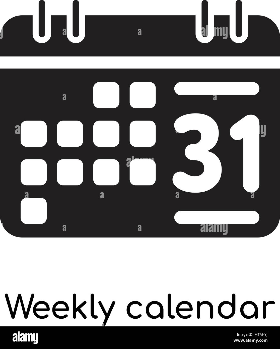 Weekly calendar icon isolated on white background for your web and ...