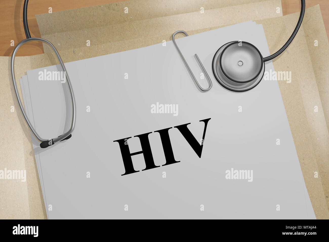 3D illustration of HIV title on a medical document Stock Photo - Alamy