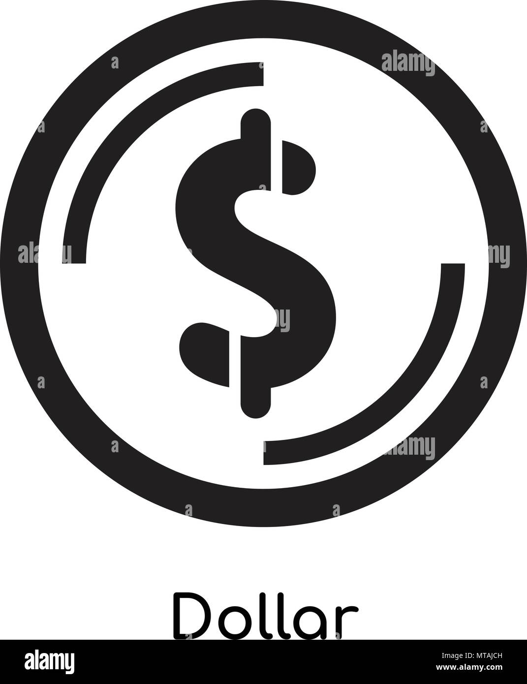 Dollar symbol icon isolated on white background for your web and mobile ...