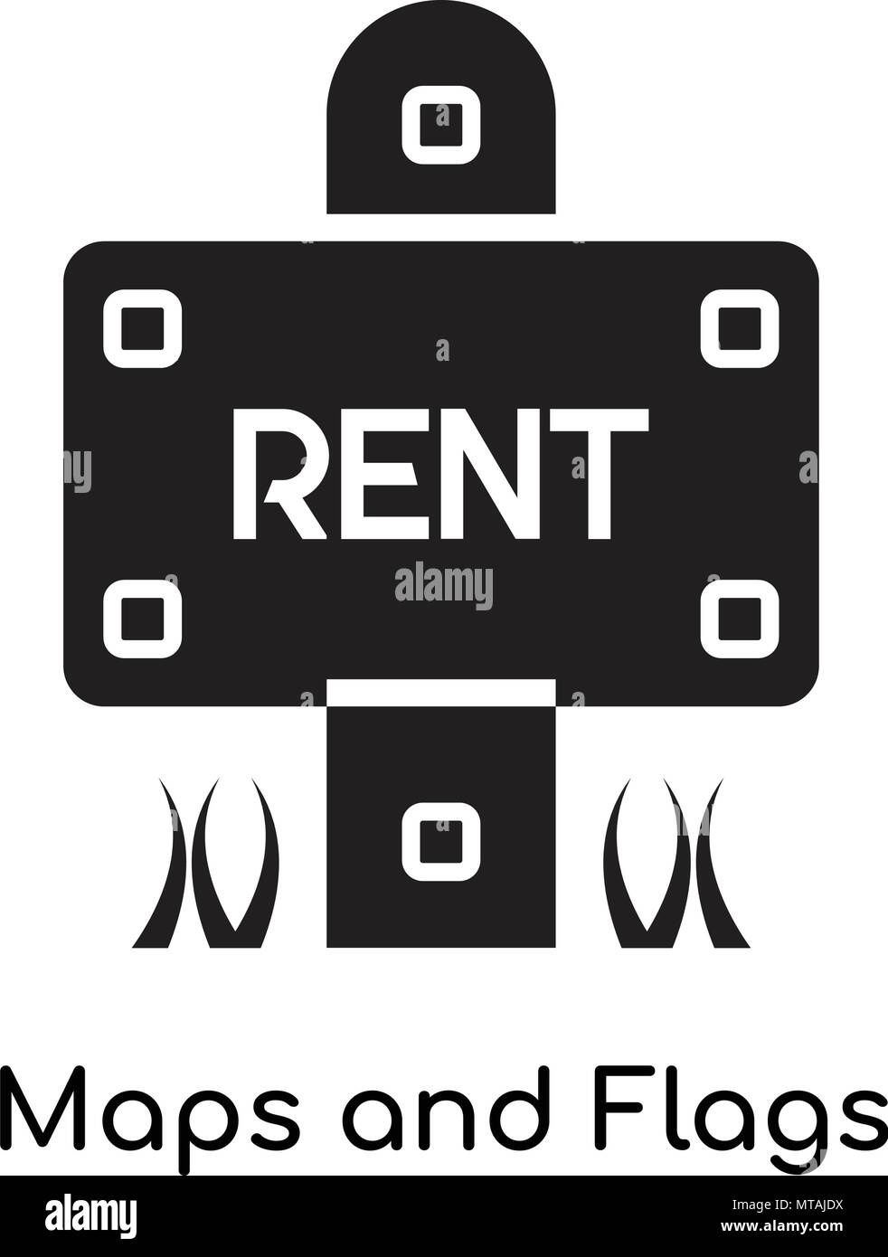 Maps and Flags icon isolated on white background for your web and ...