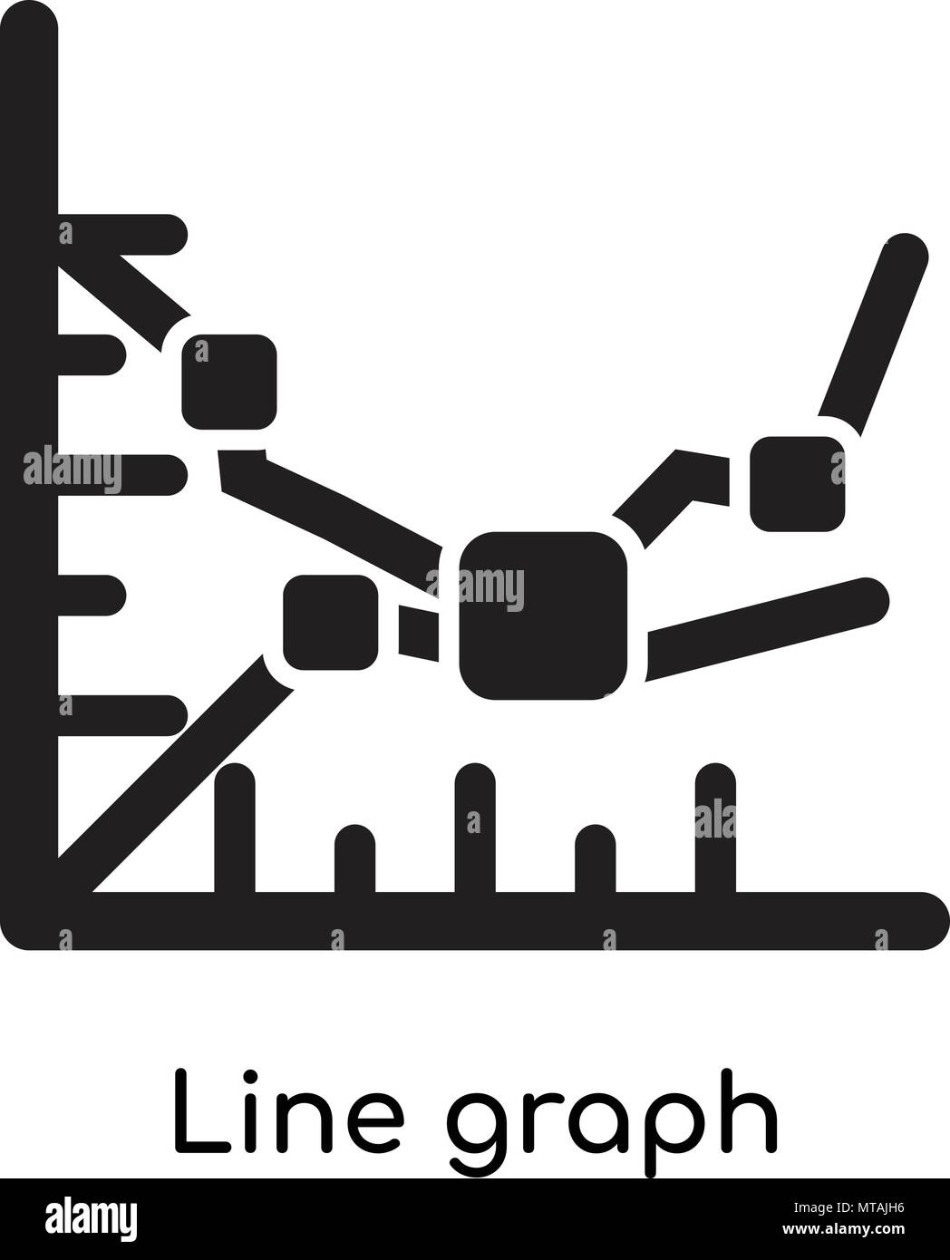 Line graph icon isolated on white background for your web and mobile ...