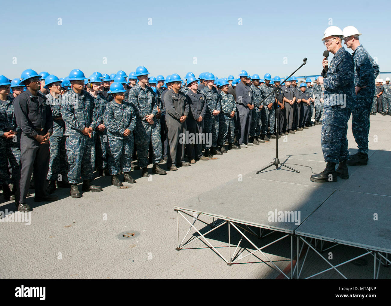 DIEGO (April 21, 2017) Capt. Benjamin Albritton, commanding officer of ...
