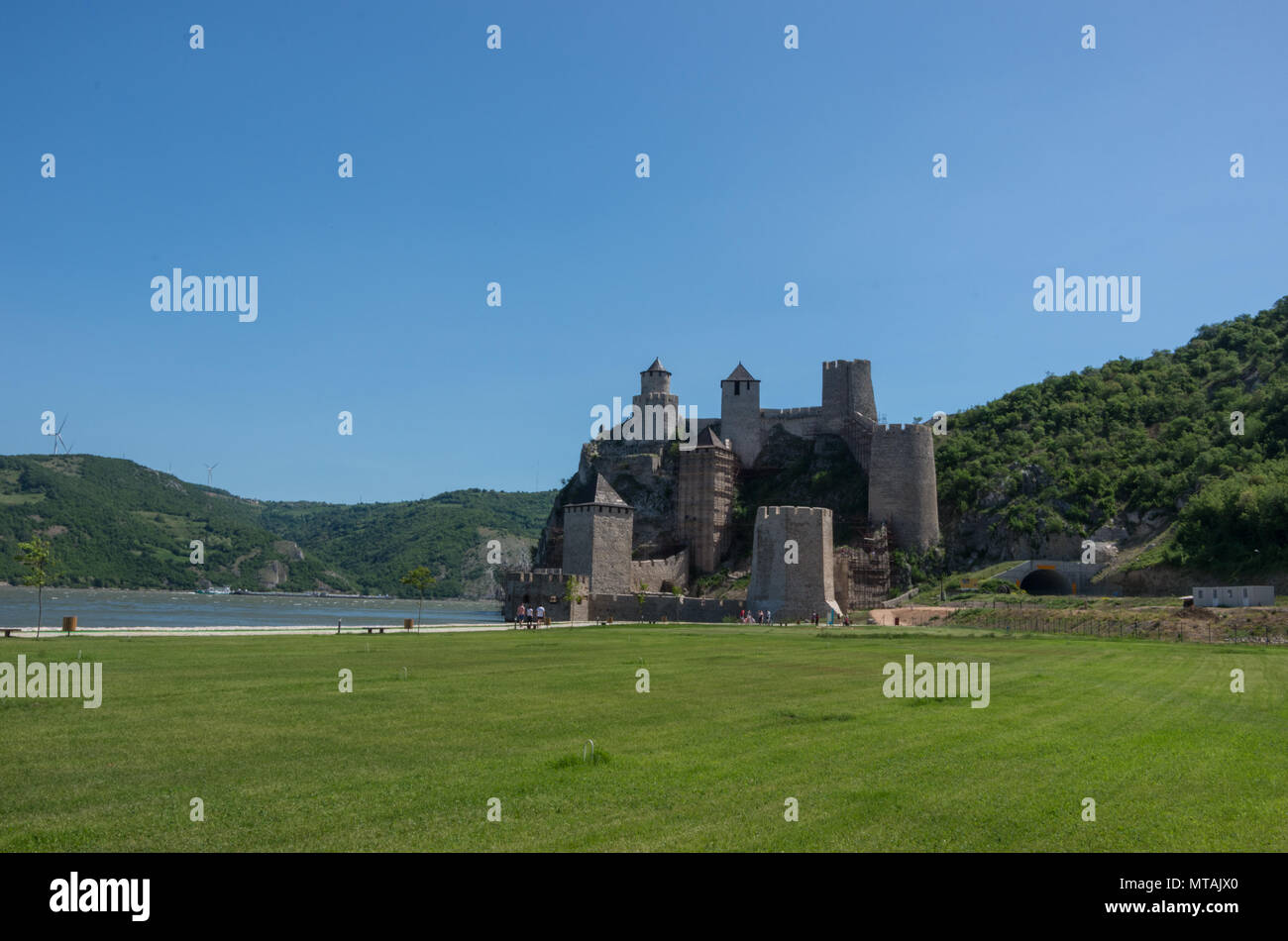 Golubac fortress / castle, built in the 14th century, on the banks of ...