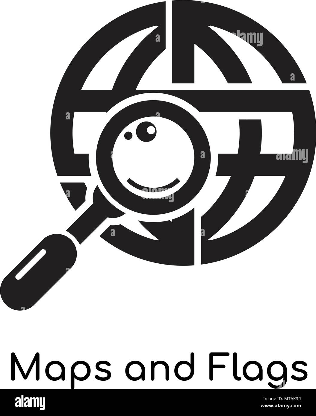 Maps and Flags icon isolated on white background for your web and ...