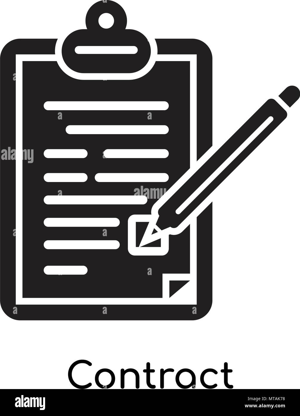 Contract icon isolated on white background for your web and mobile app ...