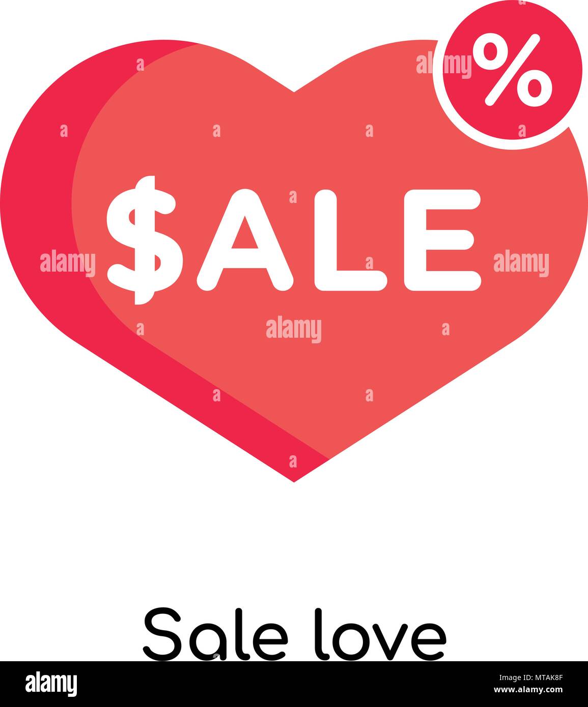 Sale love icon isolated on white background for your web and mobile app ...