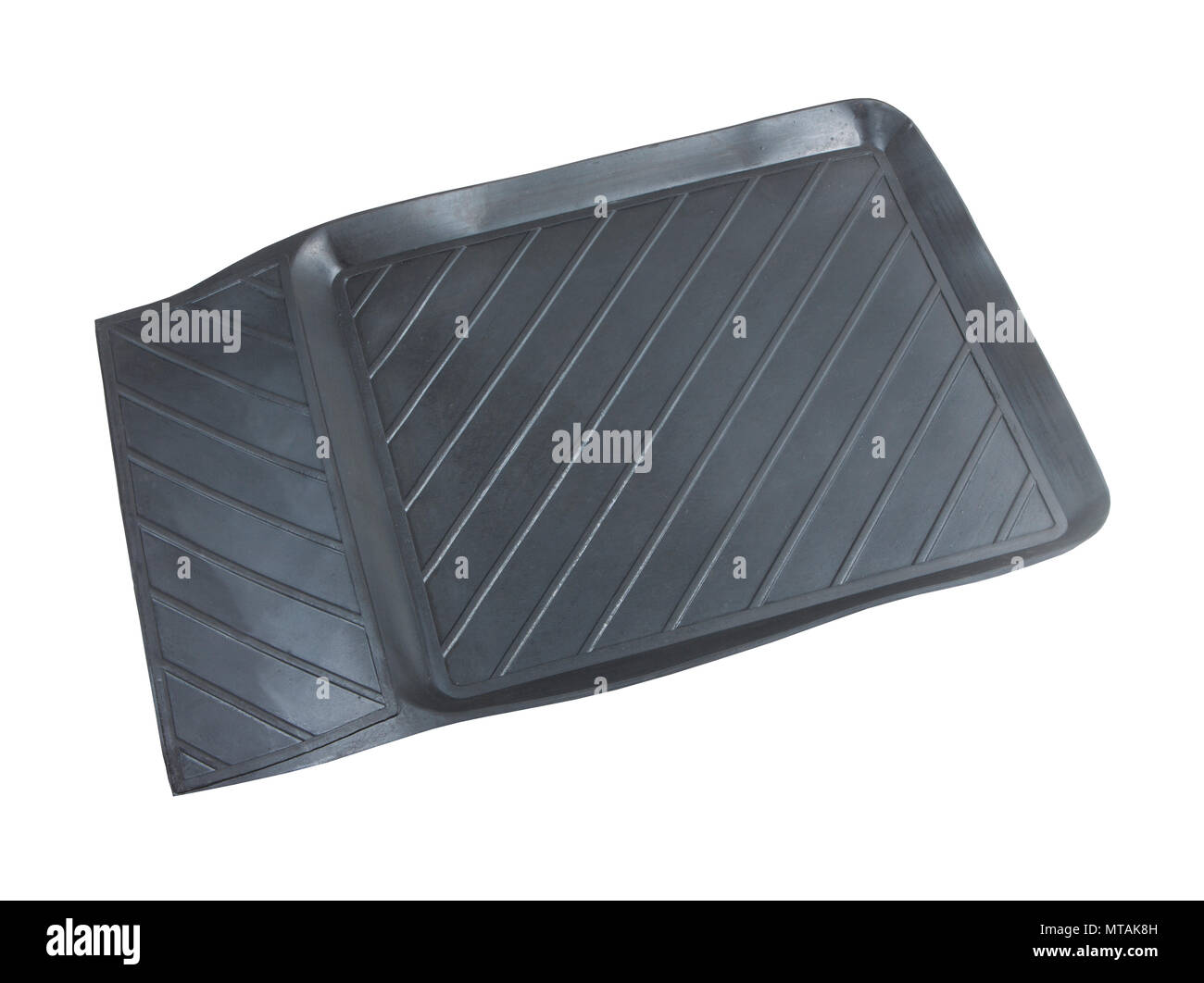 Black rubber car mat isolated on a white background Stock Photo - Alamy