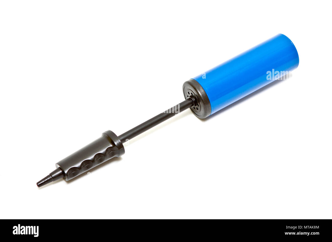 Plastic air pump for pumping balls on a white background Stock Photo ...