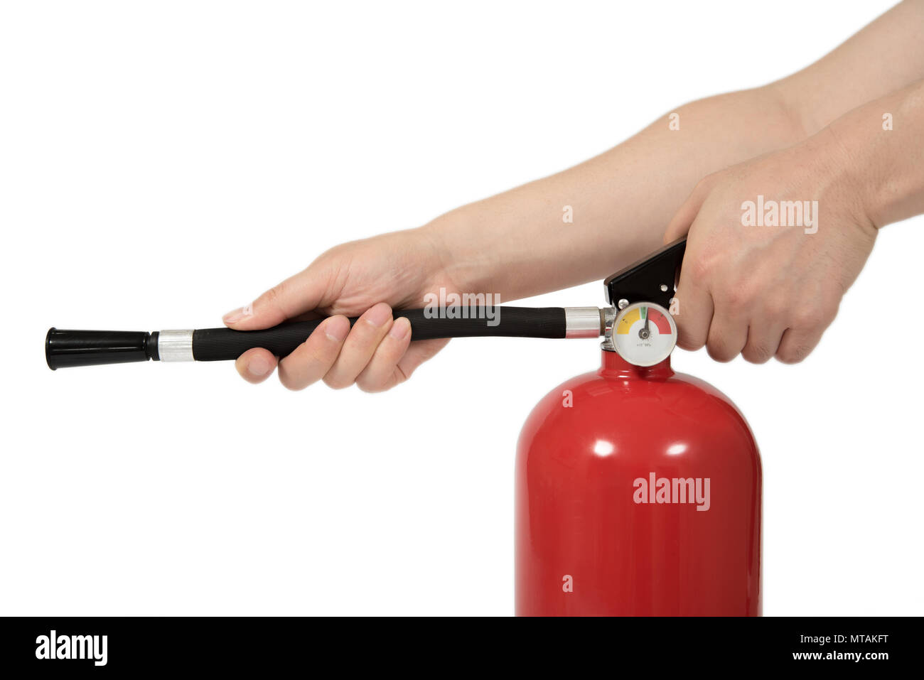 Hand holding fire extinguisher hi-res stock photography and images - Alamy
