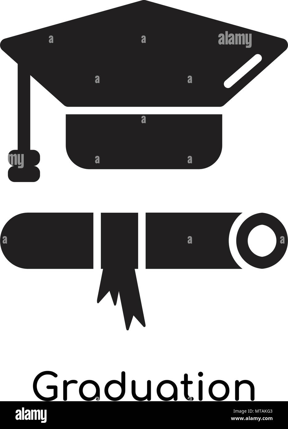 Graduation icon isolated on white background for your web and mobile ...