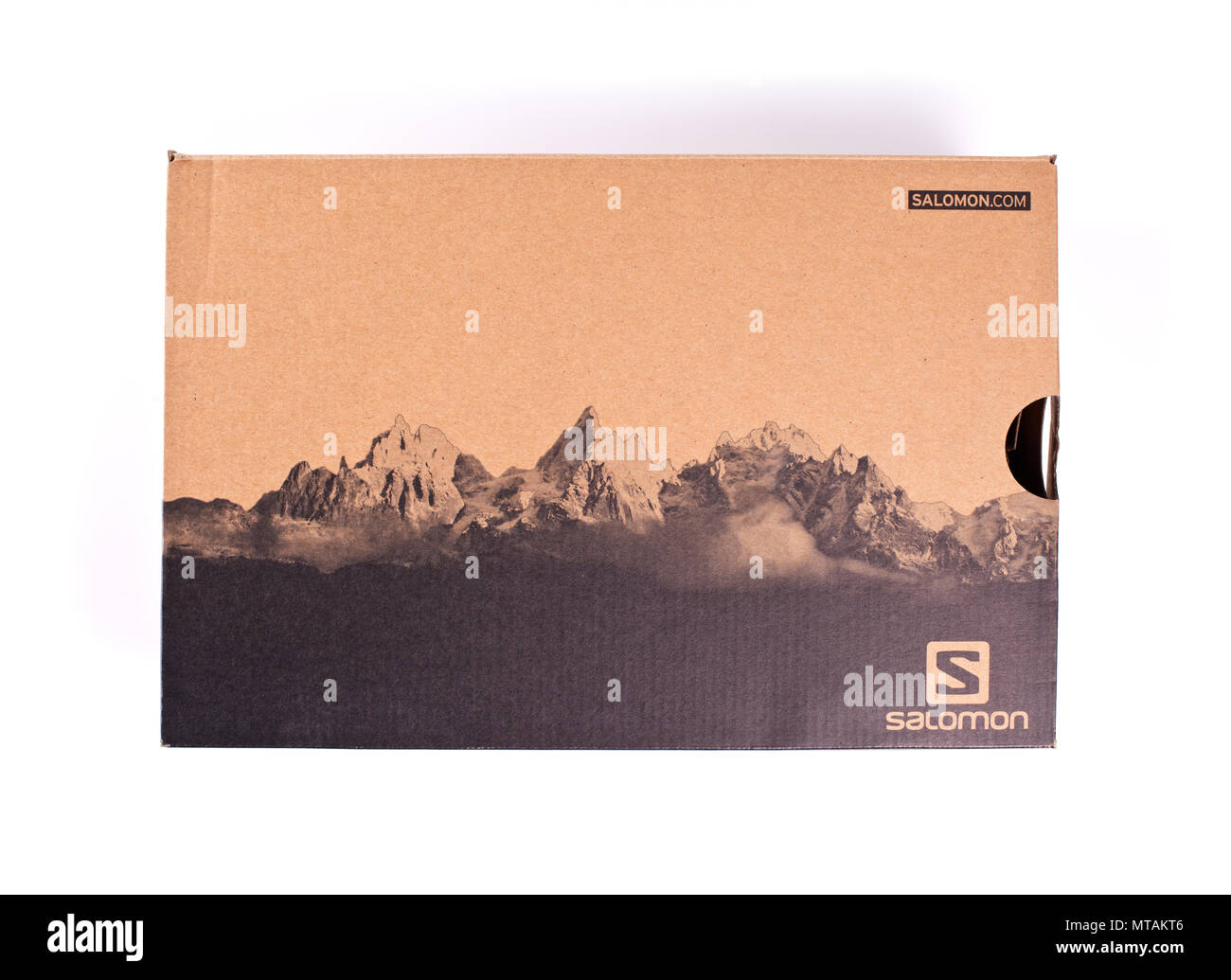 Kyiv, Ukraine, 28 October 2017- Salomon Sign On Salomon Shoe Box ...