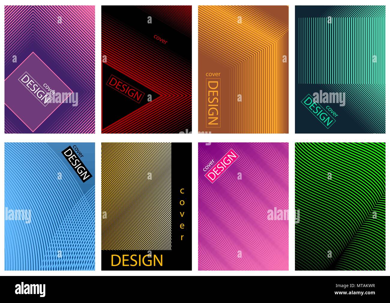 Graphic Cover Design Set in Eight Variations Stock Vector Image & Art ...