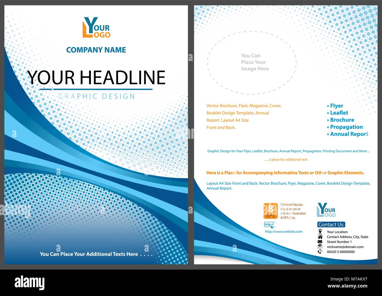 Blue Abstract Graphic Design for Leaflet Stock Vector Image & Art - Alamy