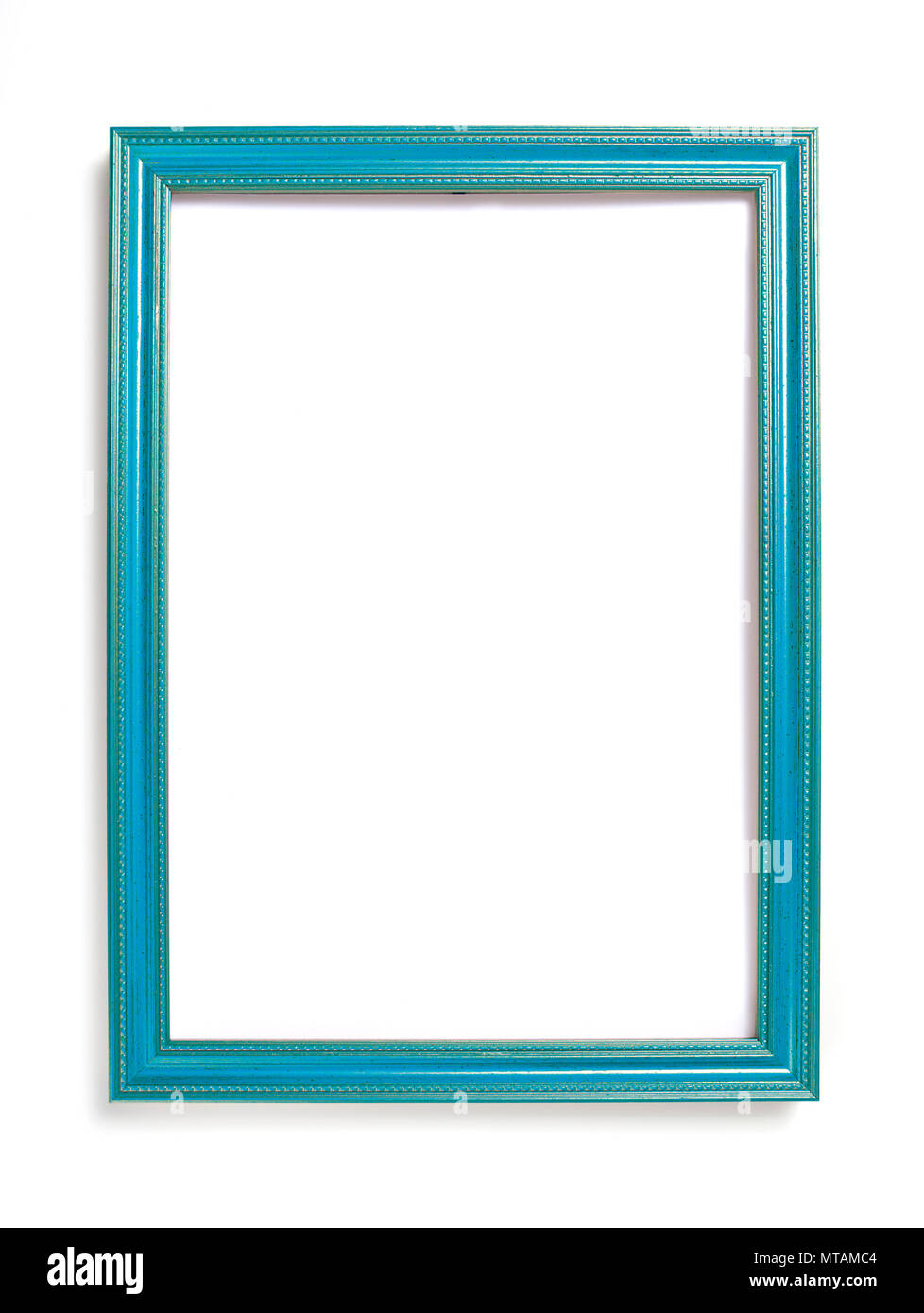Blue frame for painting or picture on white background Stock Photo - Alamy