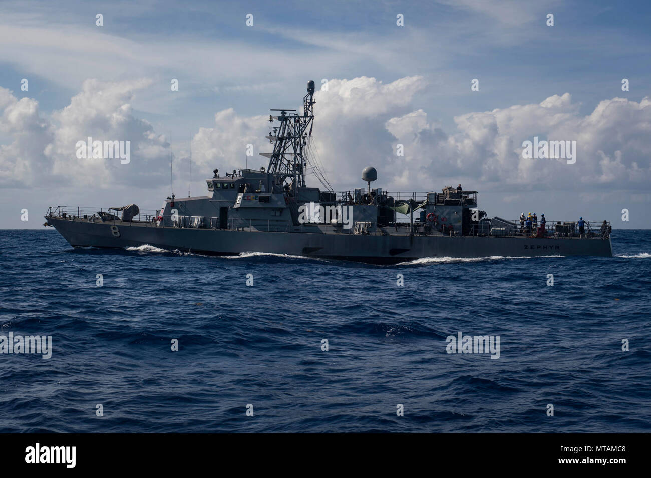 SEA (April 21, 2017) - The Cyclone-class patrol coastal ship USS Zephyr ...