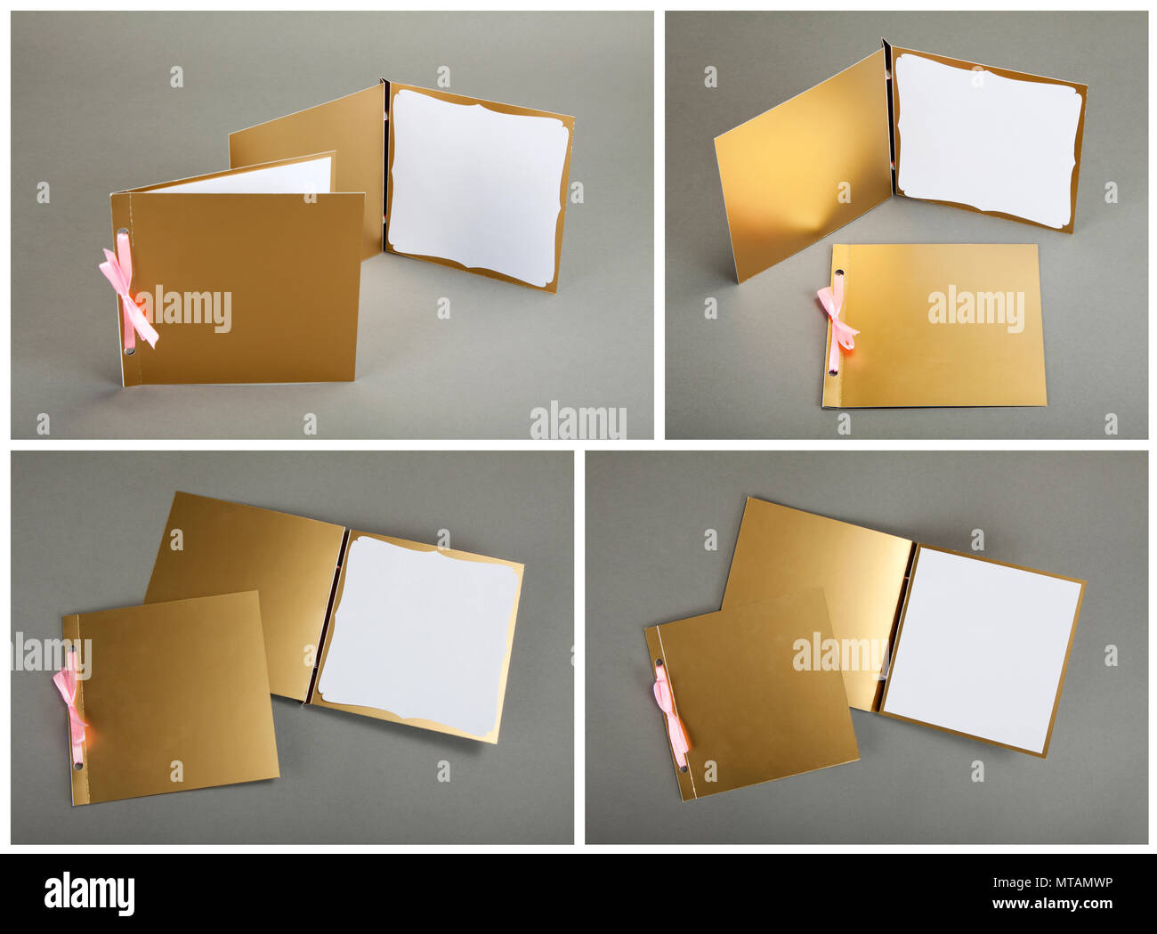 Collection of golden cards over gray background Stock Photo - Alamy