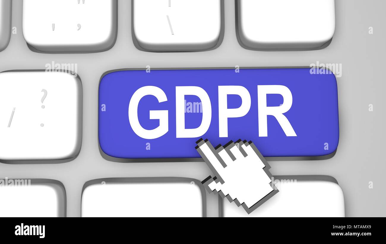 GDPR computer key concept 3d render illustration Stock Photo - Alamy