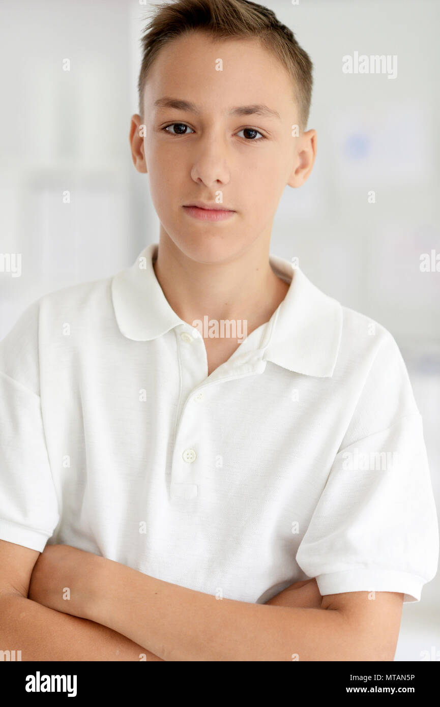 portrait of serious boy Stock Photo - Alamy