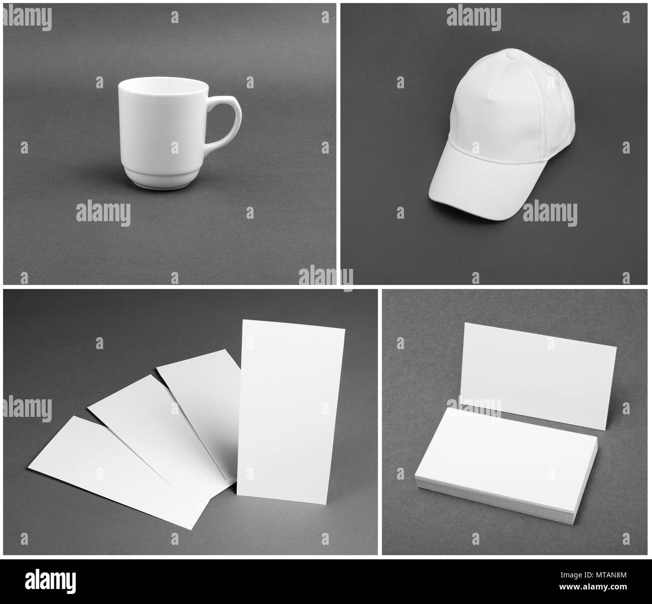 Set of white corporate identity template on gray background Stock Photo ...