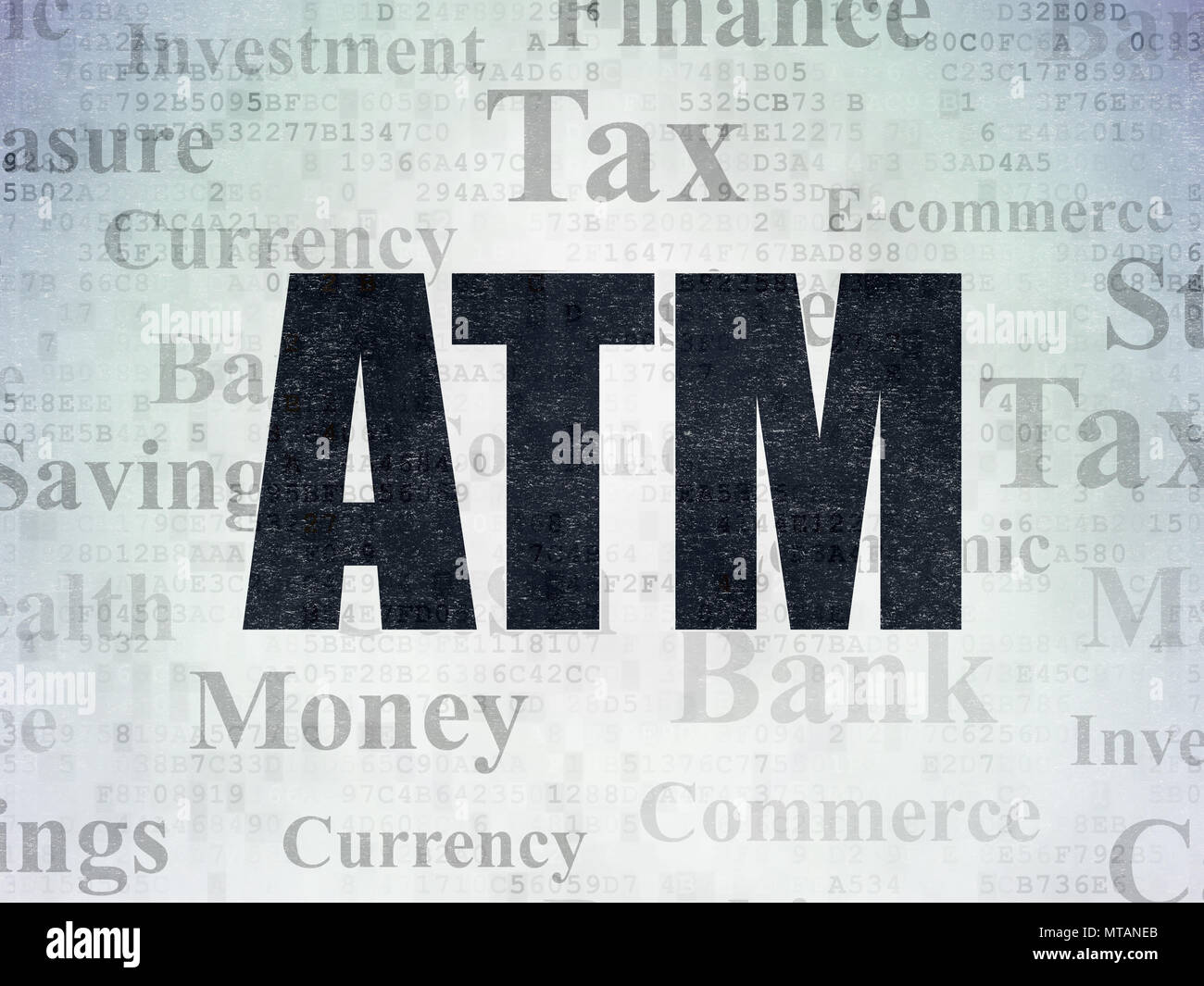 Money concept: ATM on Digital Data Paper background Stock Photo - Alamy