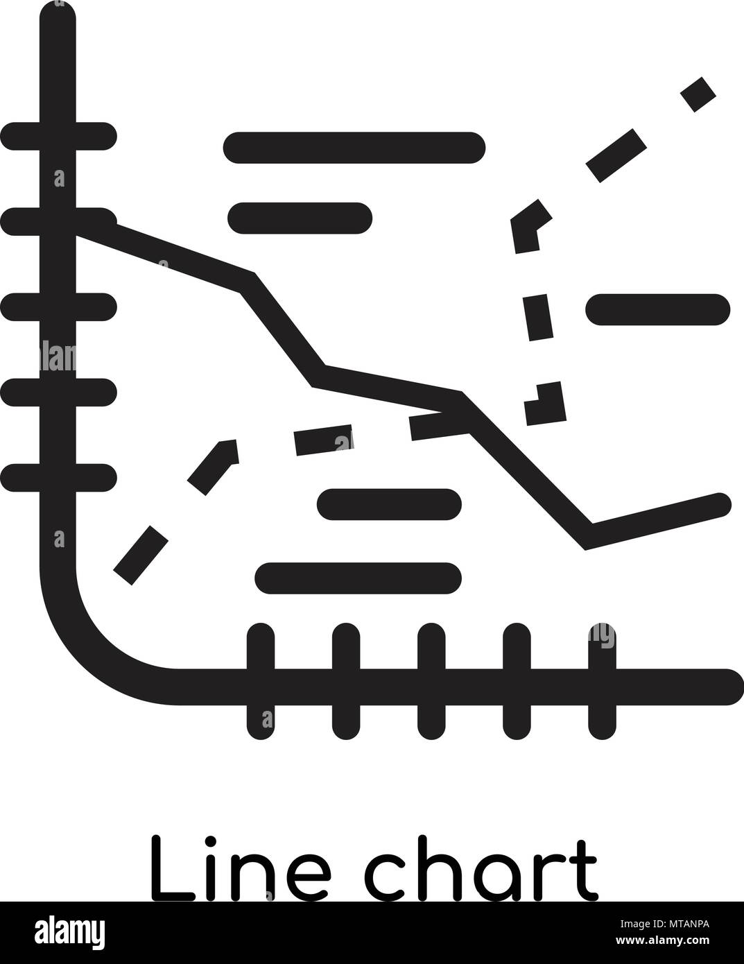 Line chart icon isolated on white background Stock Vector Image & Art ...