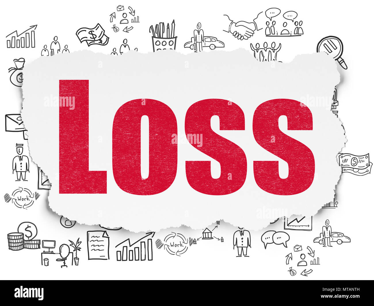 Business concept: Loss on Torn Paper background Stock Photo - Alamy