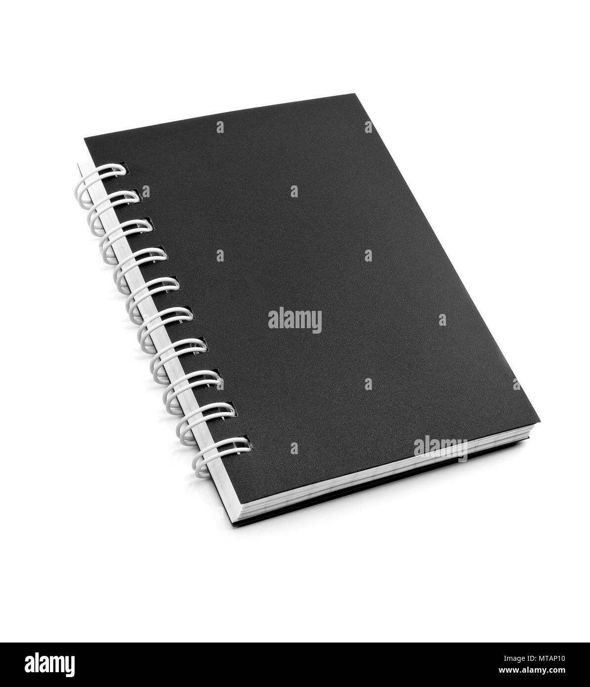 Black notebook isolated on white background Stock Photo - Alamy