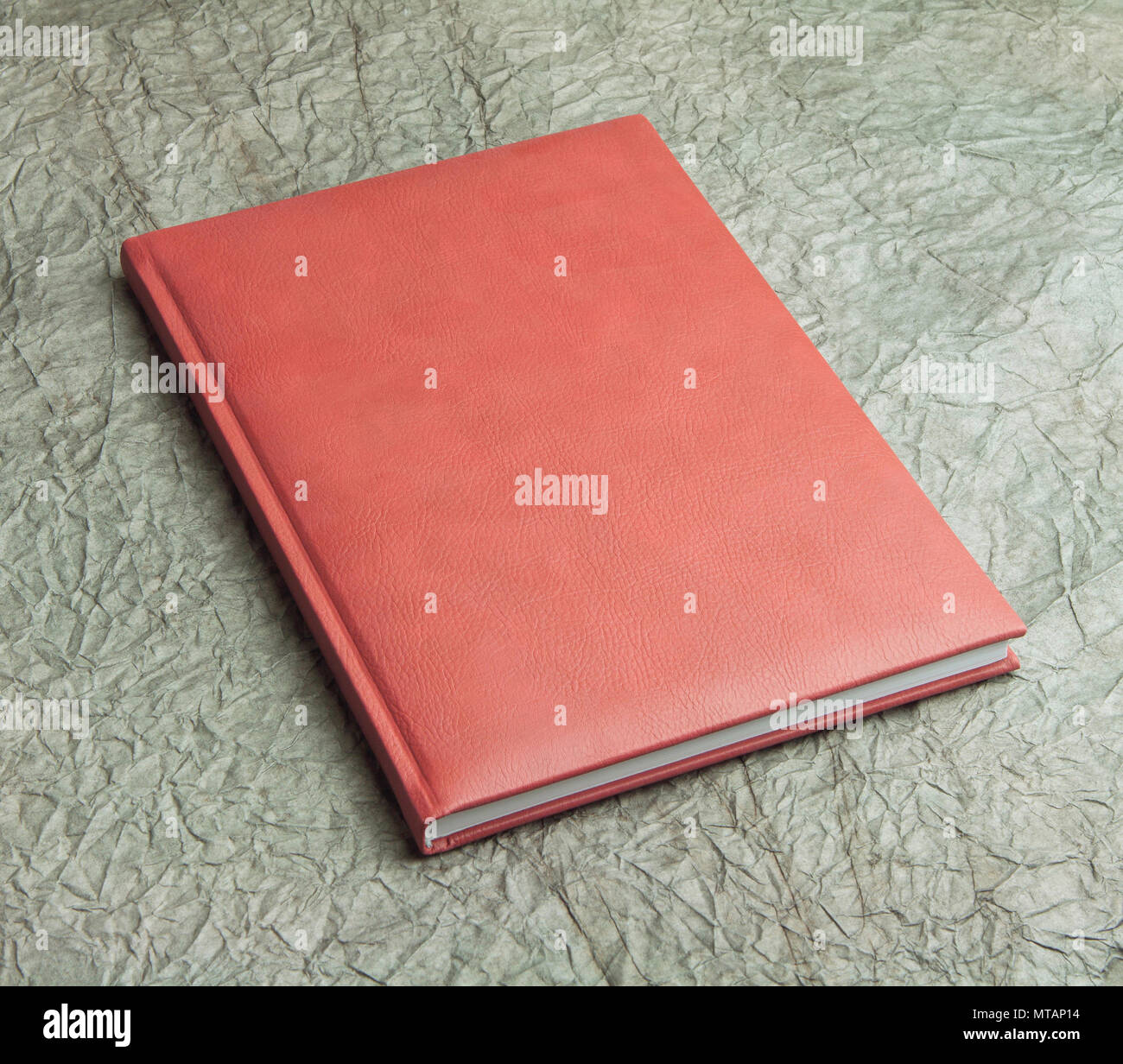 red books in leather cover on a design paper, identity design ...