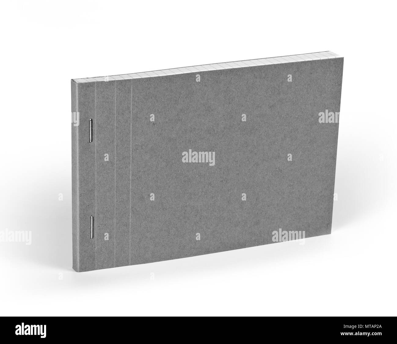 Blank gray notebook isolated on white background Stock Photo - Alamy