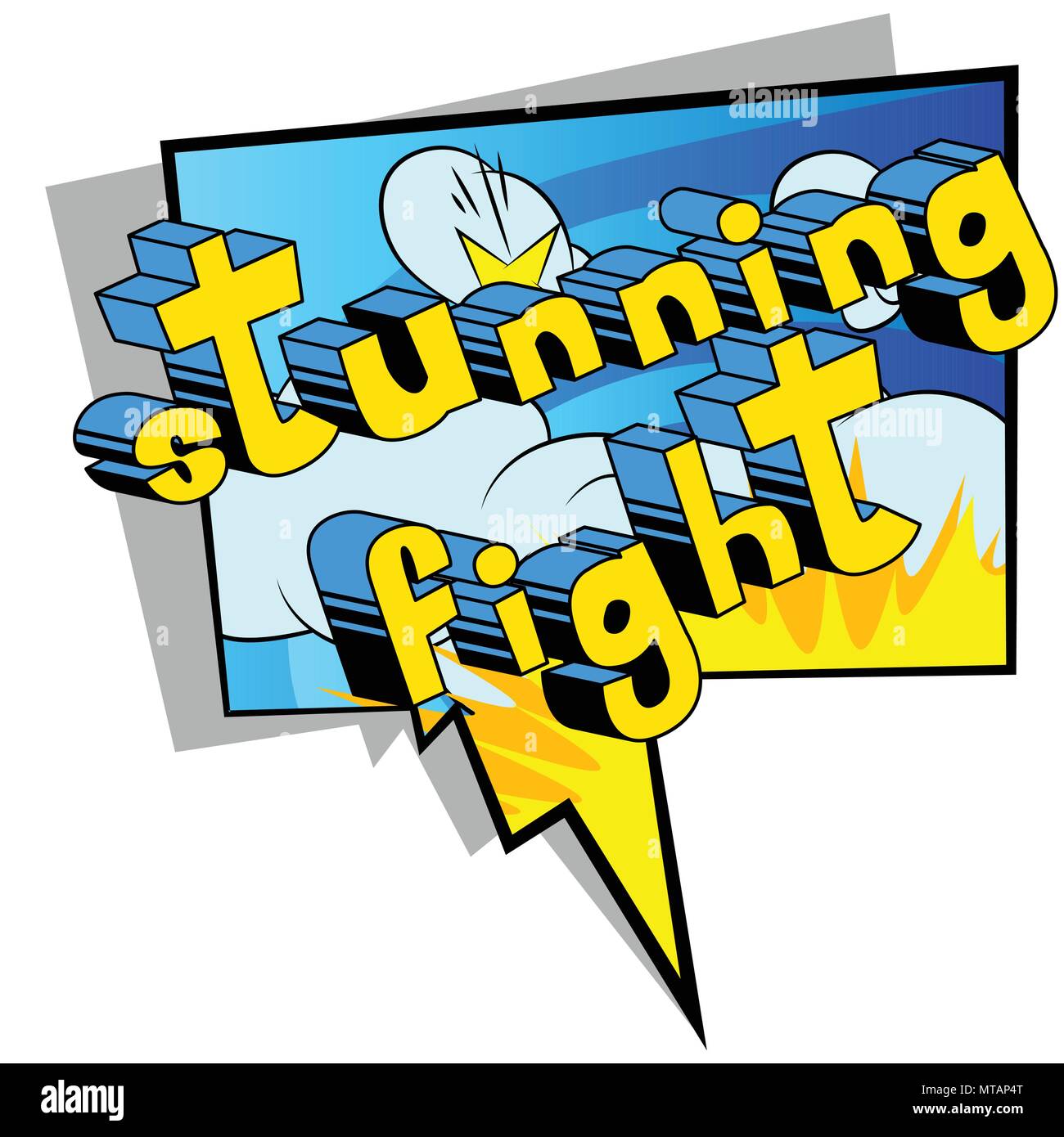 Stunning Fight - Comic book word on abstract background Stock Vector ...