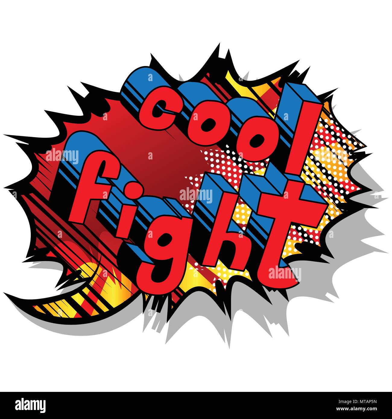 Cool Fight - Comic book word on abstract background Stock Vector Image ...