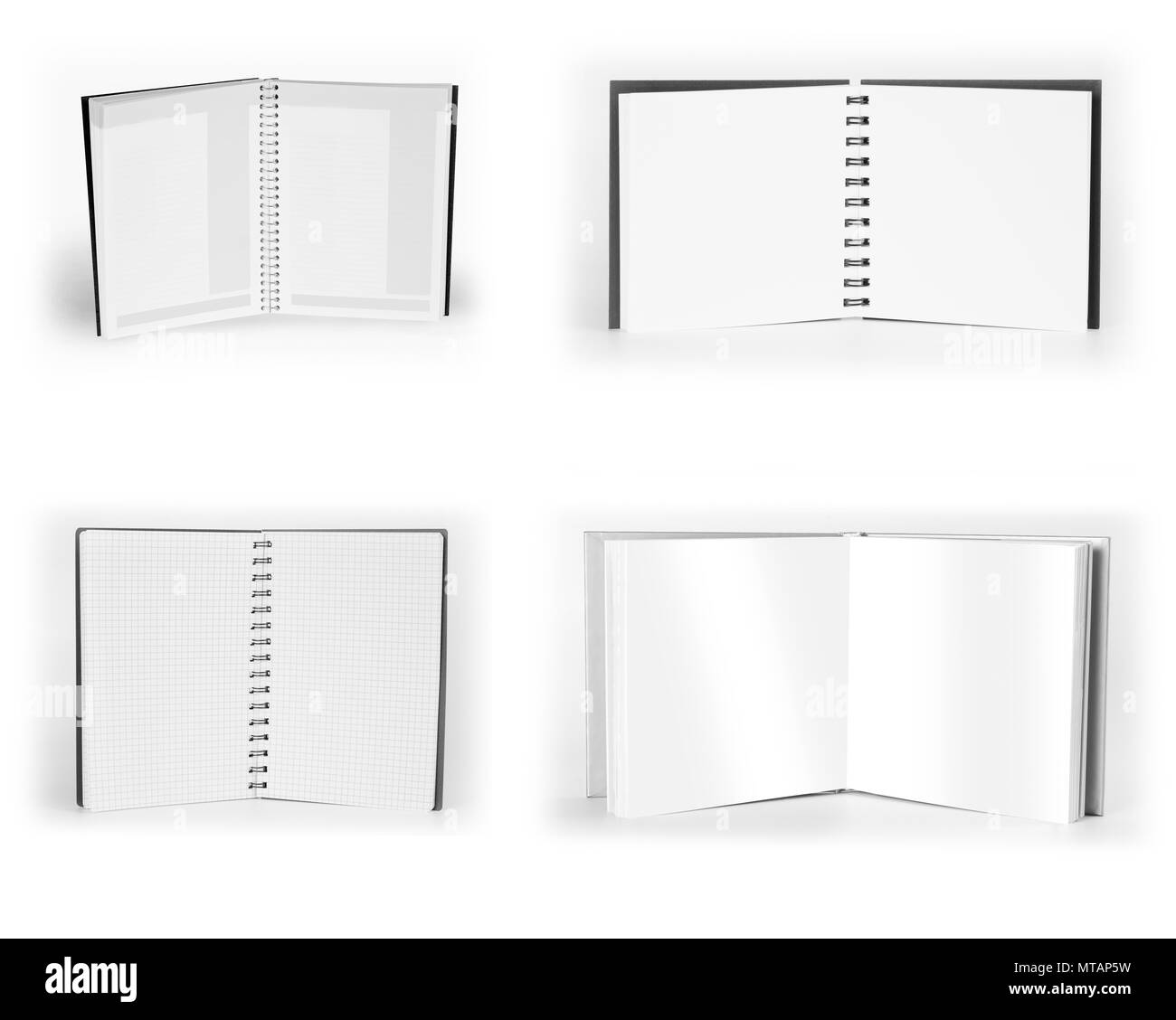 Set of notebooks isolated on white background Stock Photo - Alamy