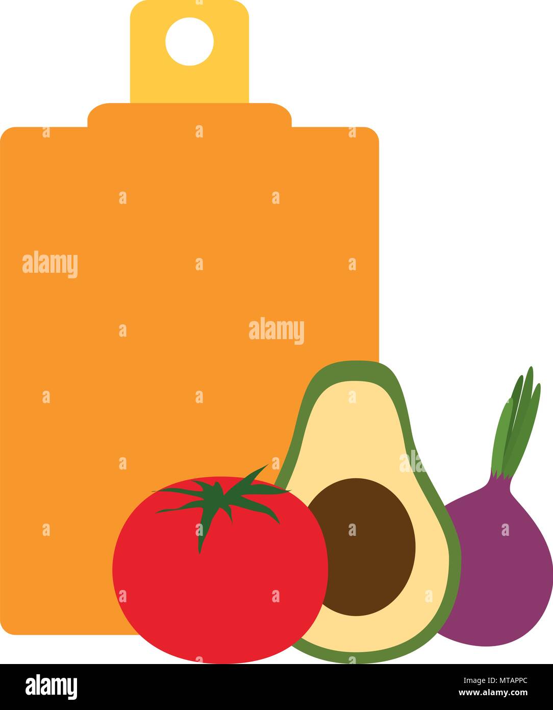 fresh vegetables in kitchen cutting board Stock Vector Image & Art - Alamy