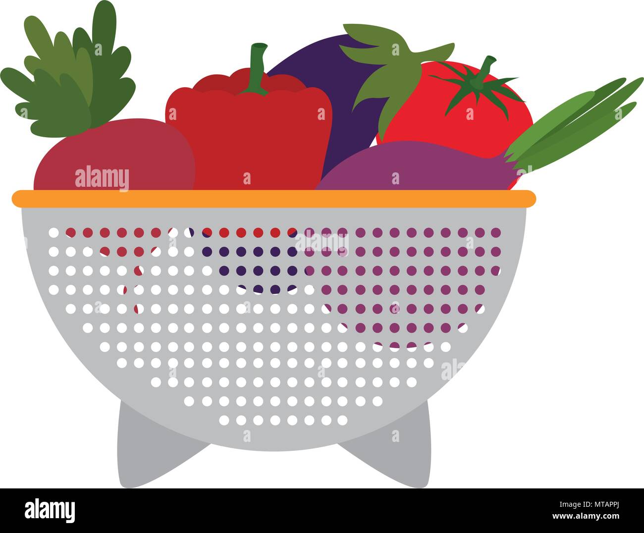 fresh vegetables in kitchen colander Stock Vector Image & Art - Alamy