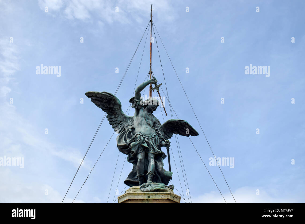 Angel on the top of the Sant'Angelo Castle Italy Stock Photo - Alamy
