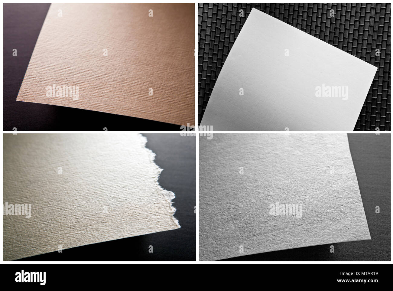 Set of Macro shots of corner of paper. Mockup. Close up Stock Photo - Alamy