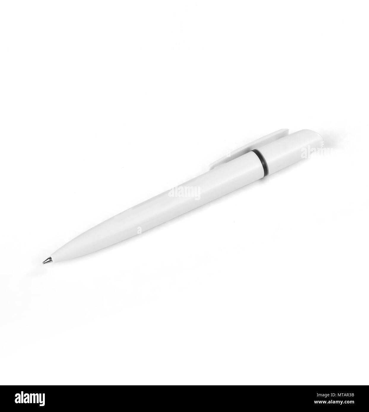 White pen on a white background Stock Photo - Alamy