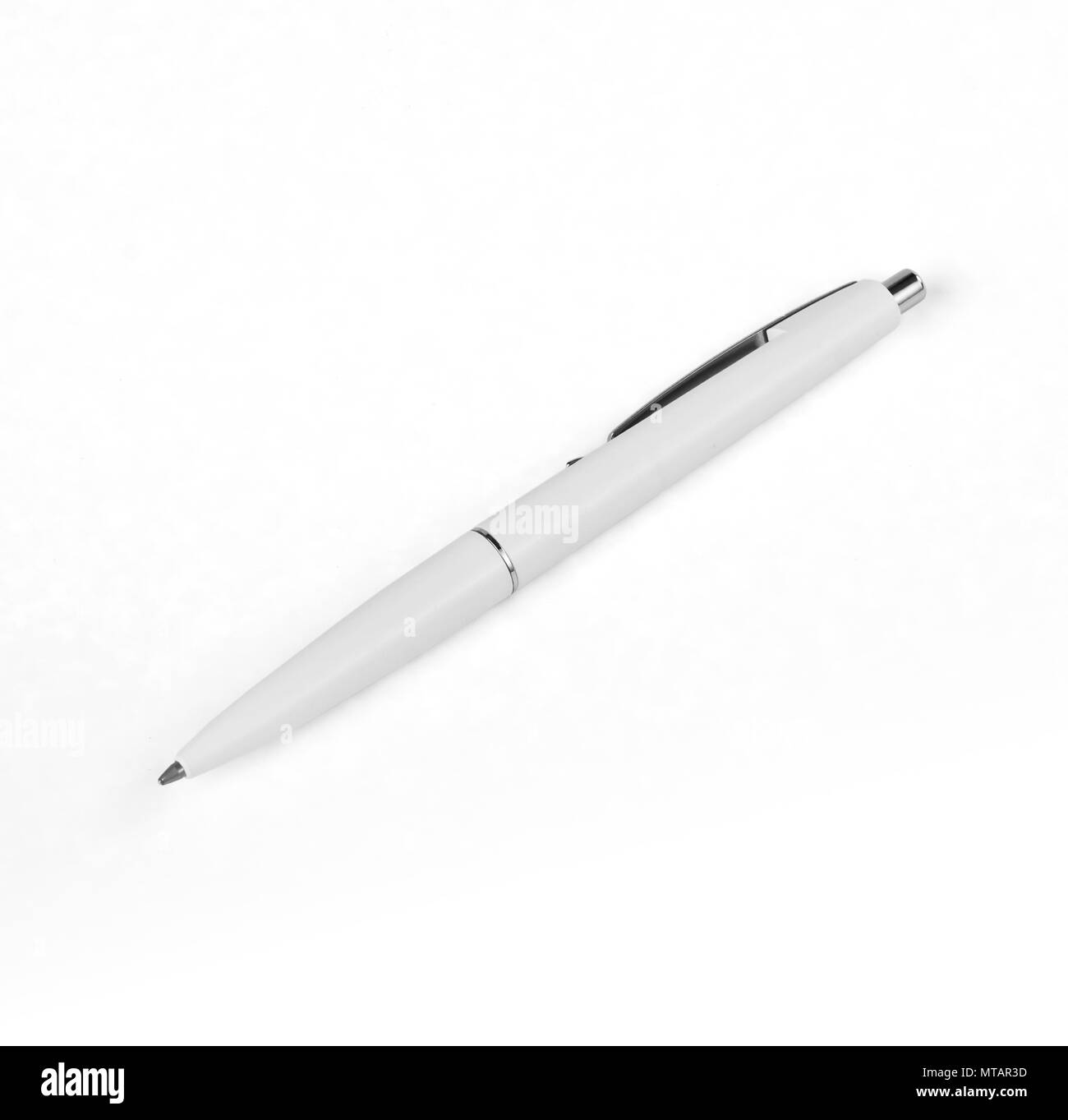White pen on a white background Stock Photo - Alamy