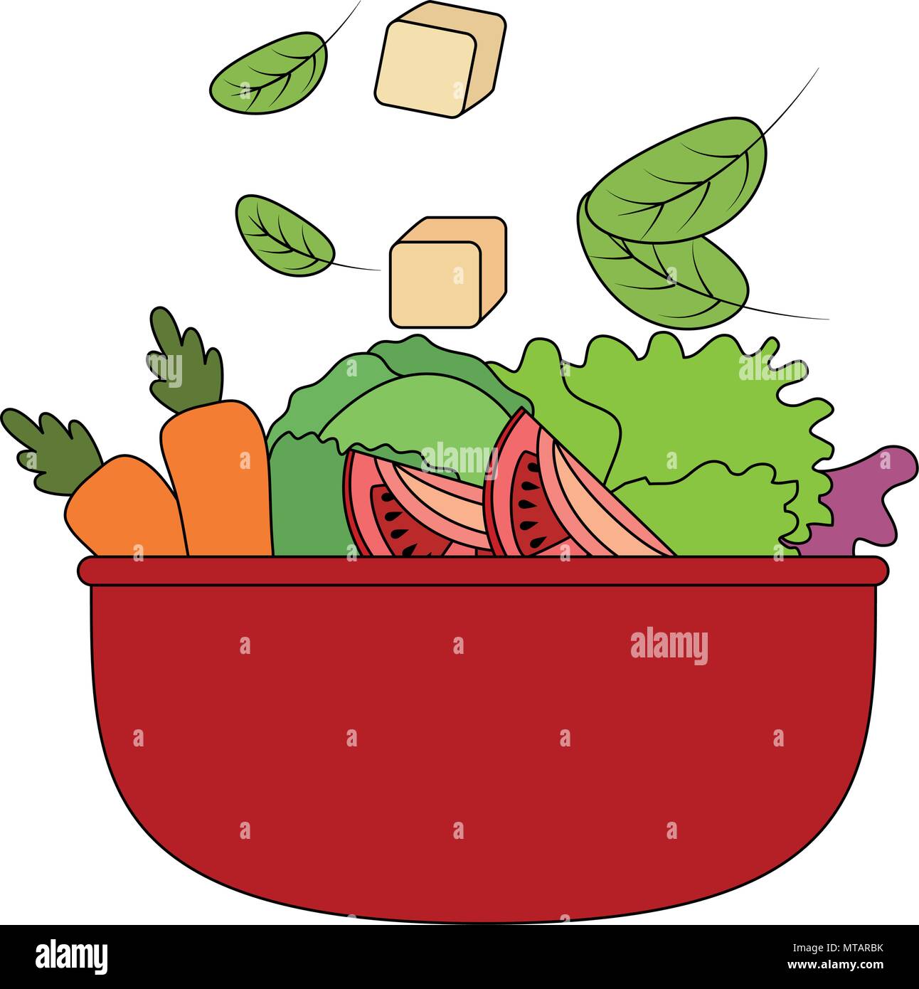 vegetables in kitchen bowl Stock Vector Image & Art - Alamy