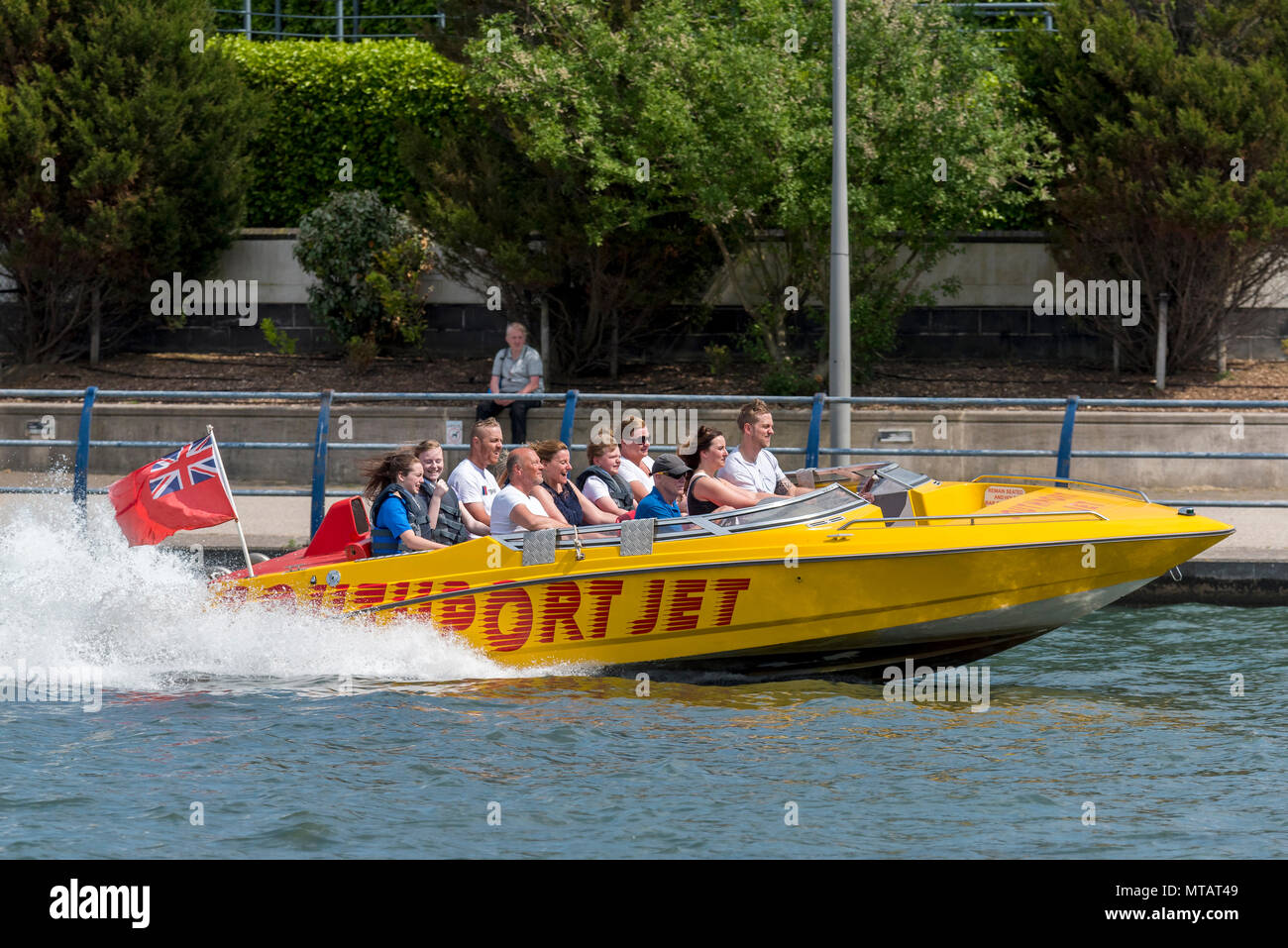 Southport Marine Lake jet boat Stock Photo - Alamy