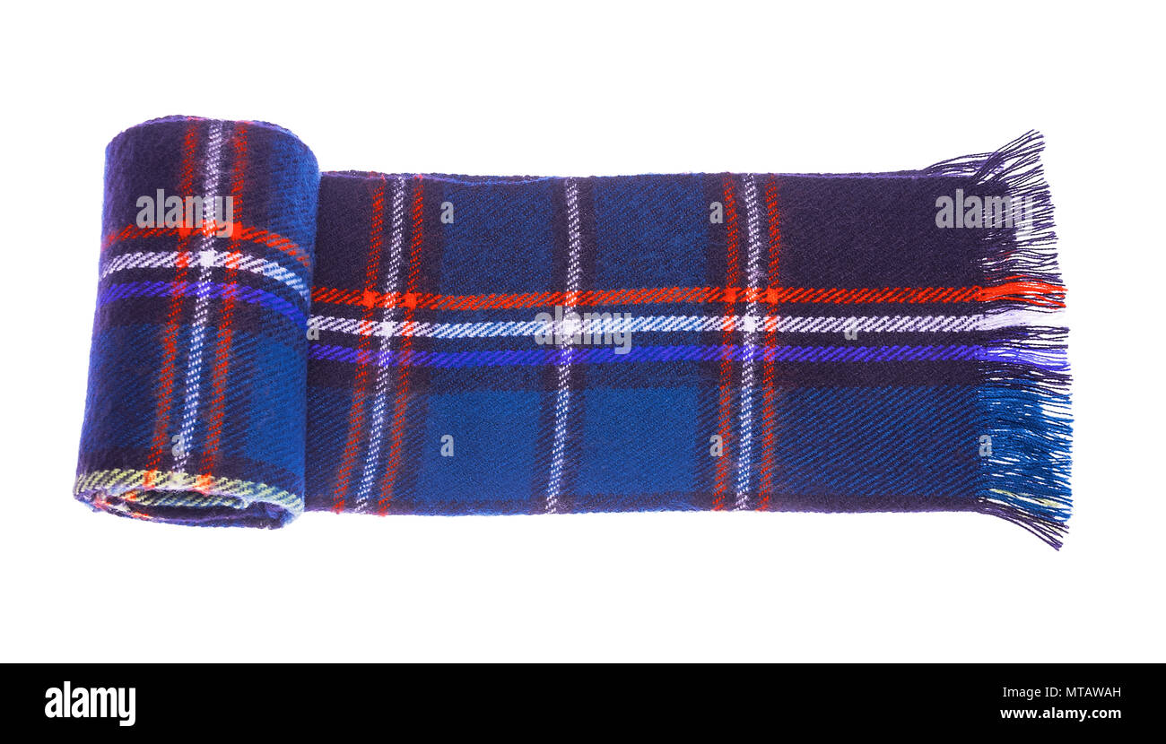Blue checkered scarf Stock Photo - Alamy